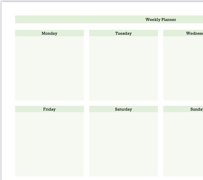 Weekly Planner Template PDF, Digital Download, Suitable for Goodnotes ...