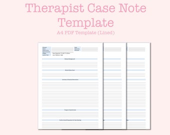 Case Note Template, Progress Note, Client Case Note, Psychology ...