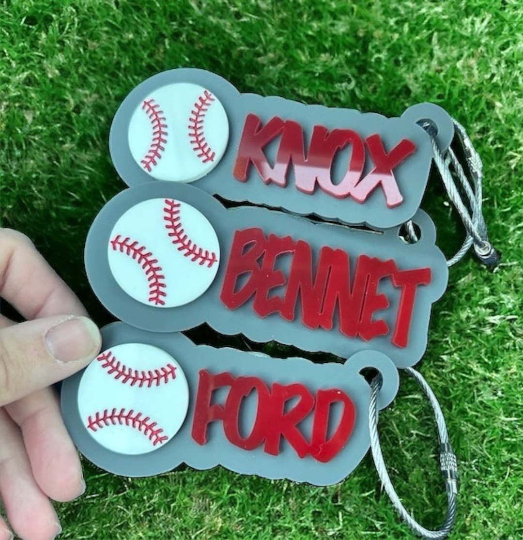 Baseball Keychain, Personalized Baseball Bag Tag, Kids Baseball Tag, T ...
