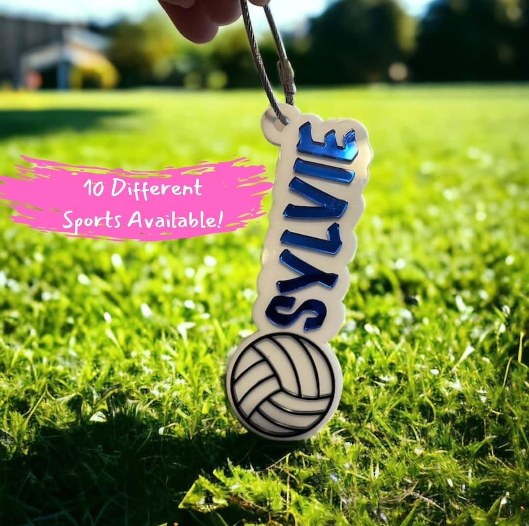 Personalized Volleyball Bag Tag, Name Tag for Duffle Bag, Volleyball ...