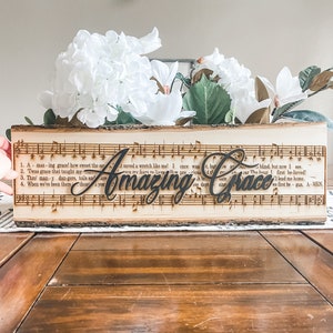Amazing Grace Hymn Sign, Hymn Wall Art, Engraved Wooden Hymns, Live ...