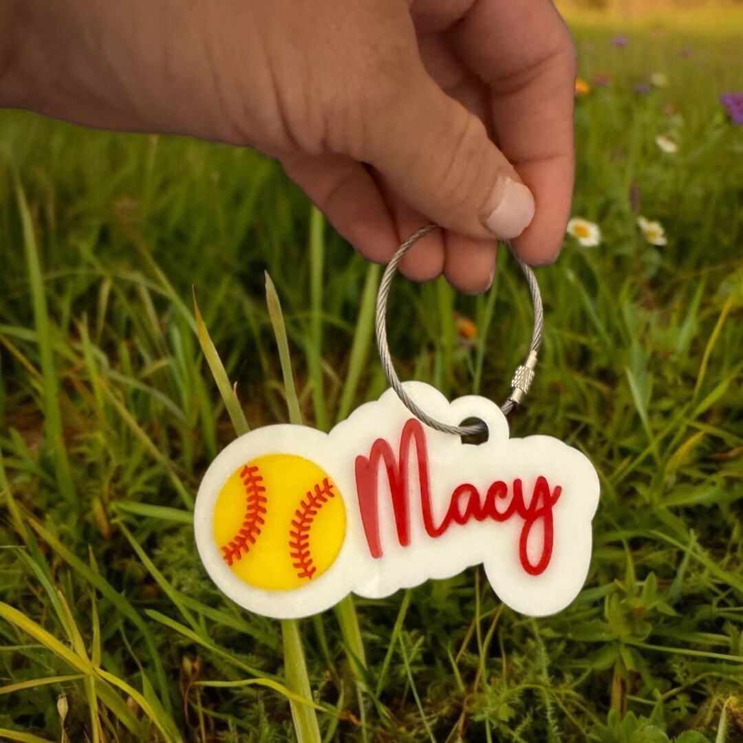 Personalized Softball Bag Tag, Softball Keychain, Team Gifts, Custom ...