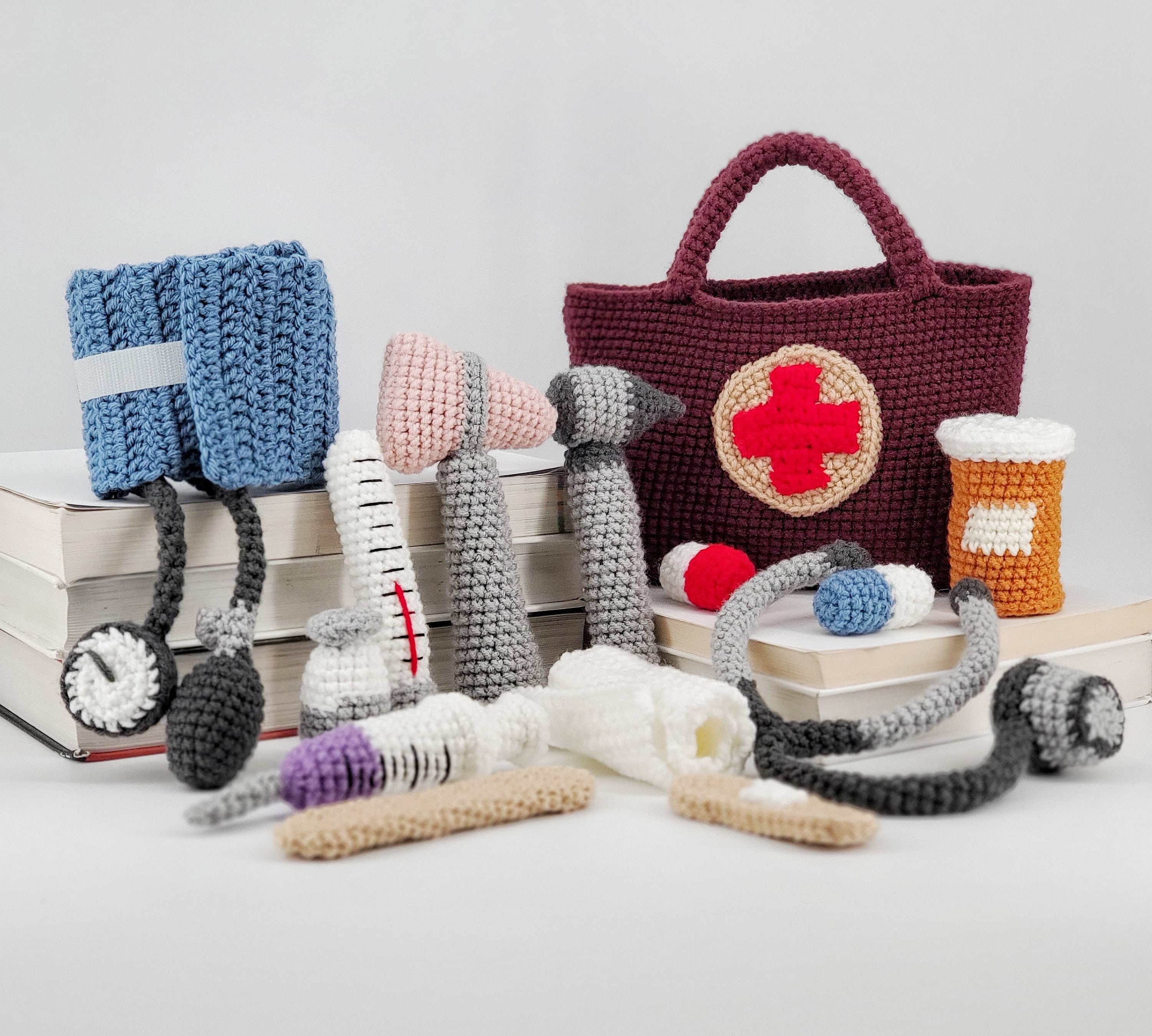 Crochet Toy Set Medical Toolkit Playset for Kids Educational Role Play ...