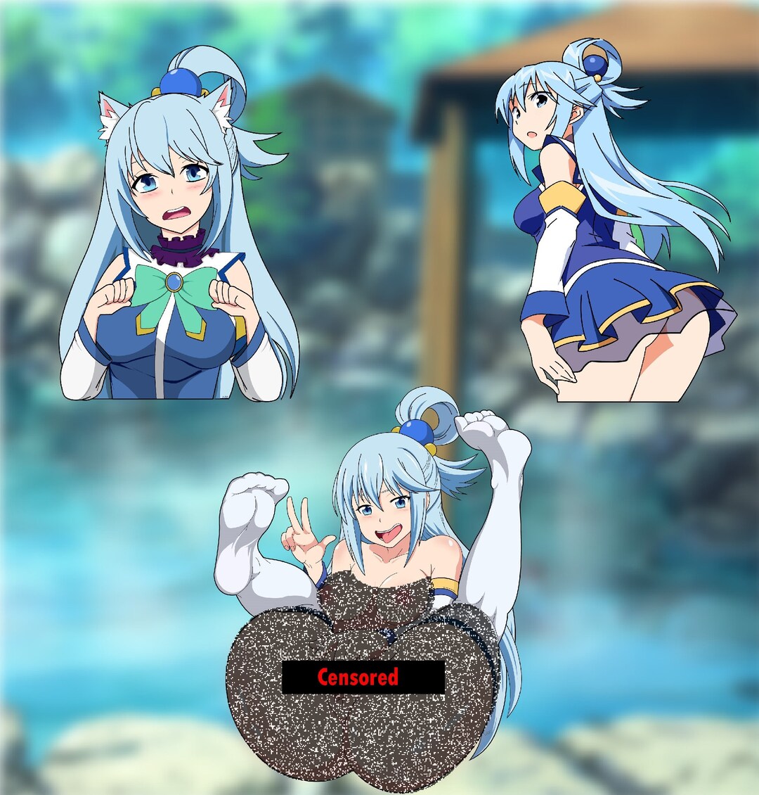 Fan Art Cute Aqua Useless Goddess Anime Car Sticker Vinyl Kono Etsy