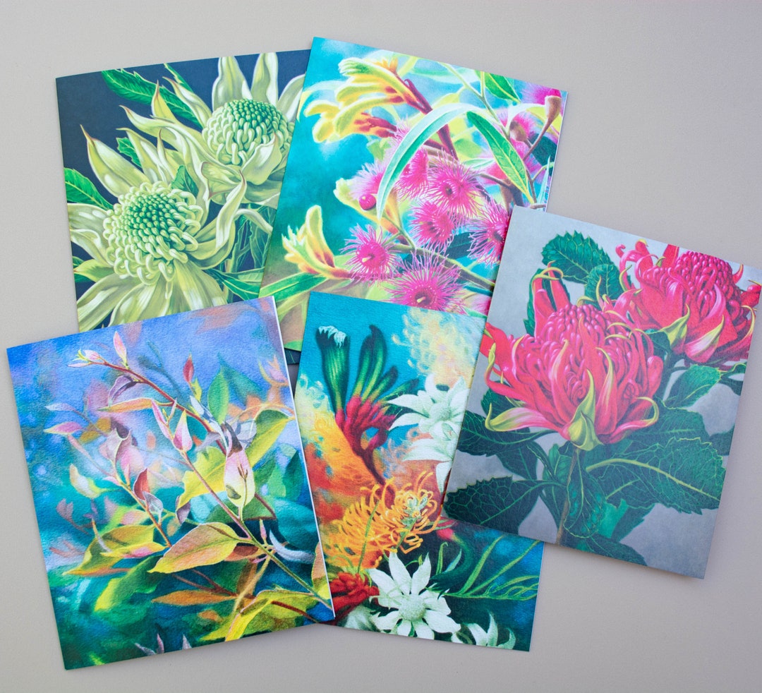 Art Cards, Australian Flora Cards, Paintings Cards, Blank Cards - Etsy