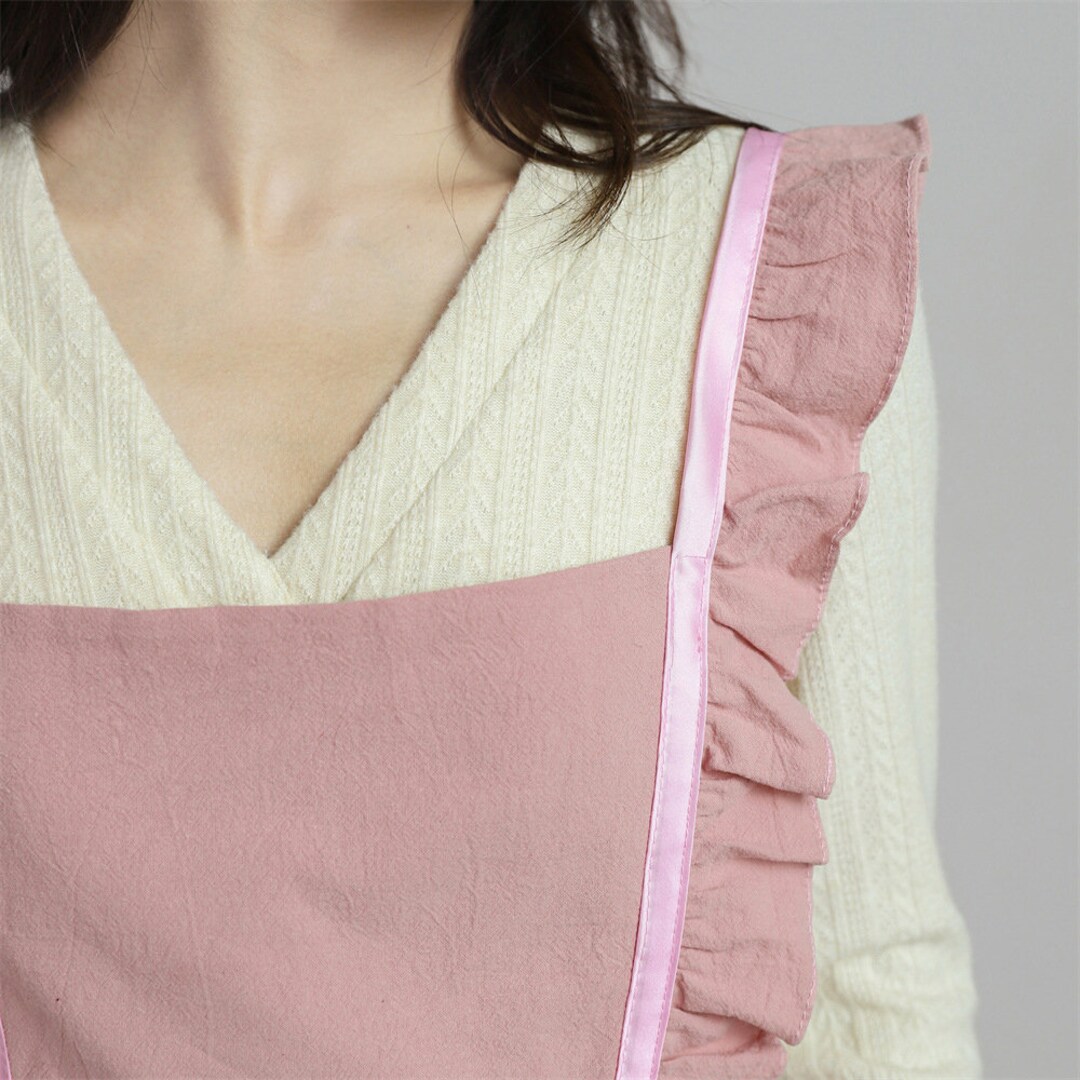 Frill Apron for Women Linen Cotton Comfortable Gift for Women Cross ...