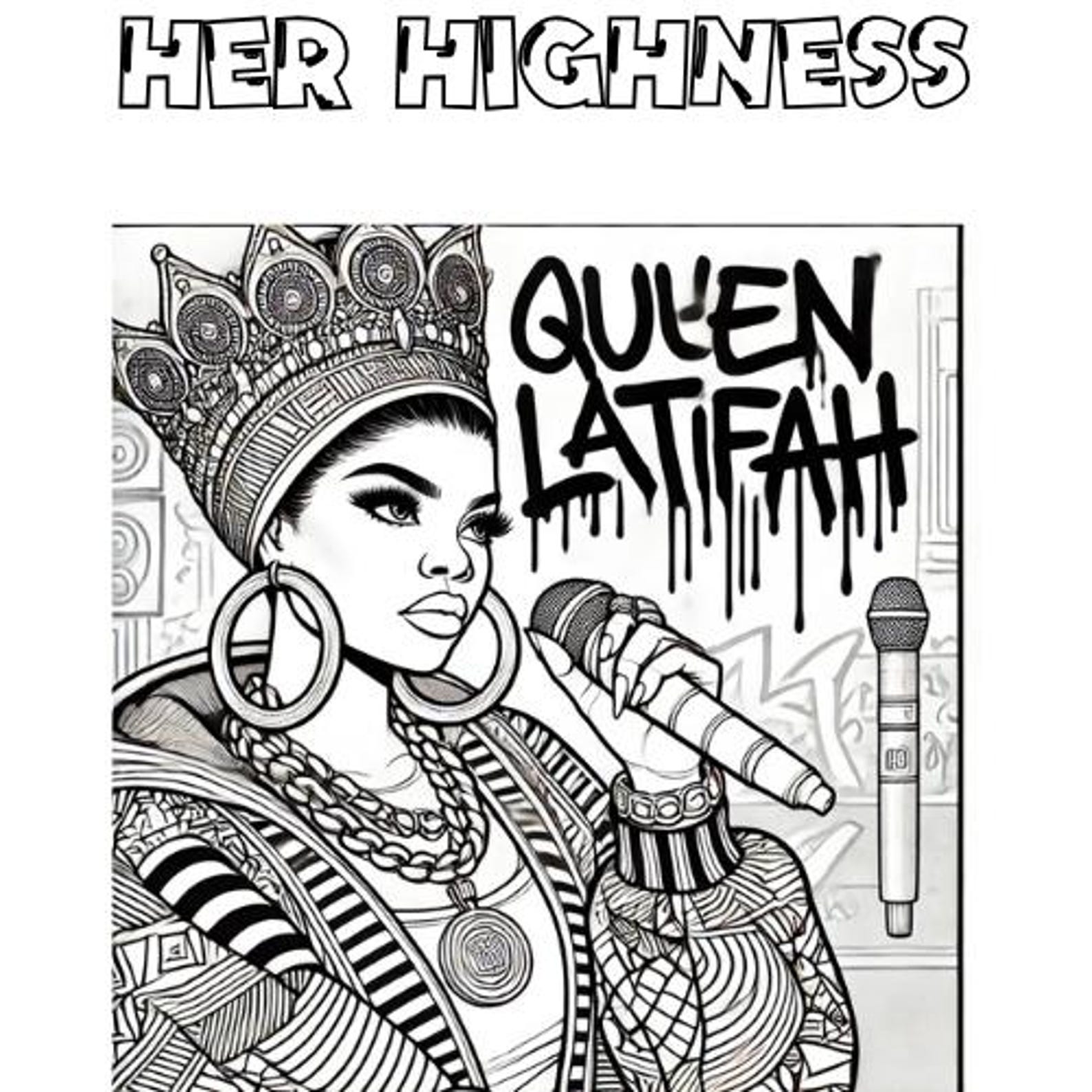 Ladies First Hip Hop Queens Coloring Book, Rappers Art (digital ...