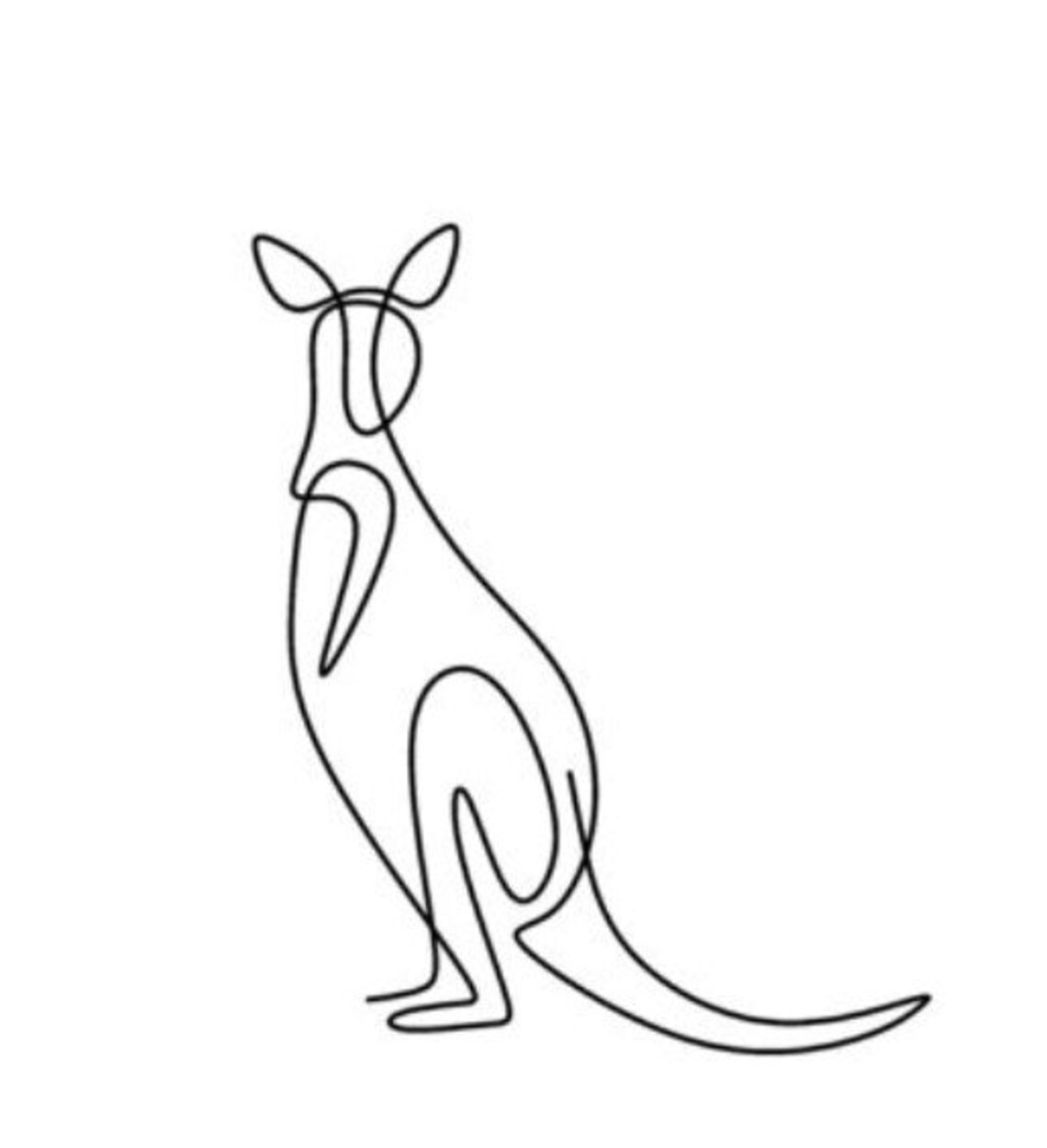 One Line Design Silhouette of Kangaroo. Hand Drawn Minimalist Style ...