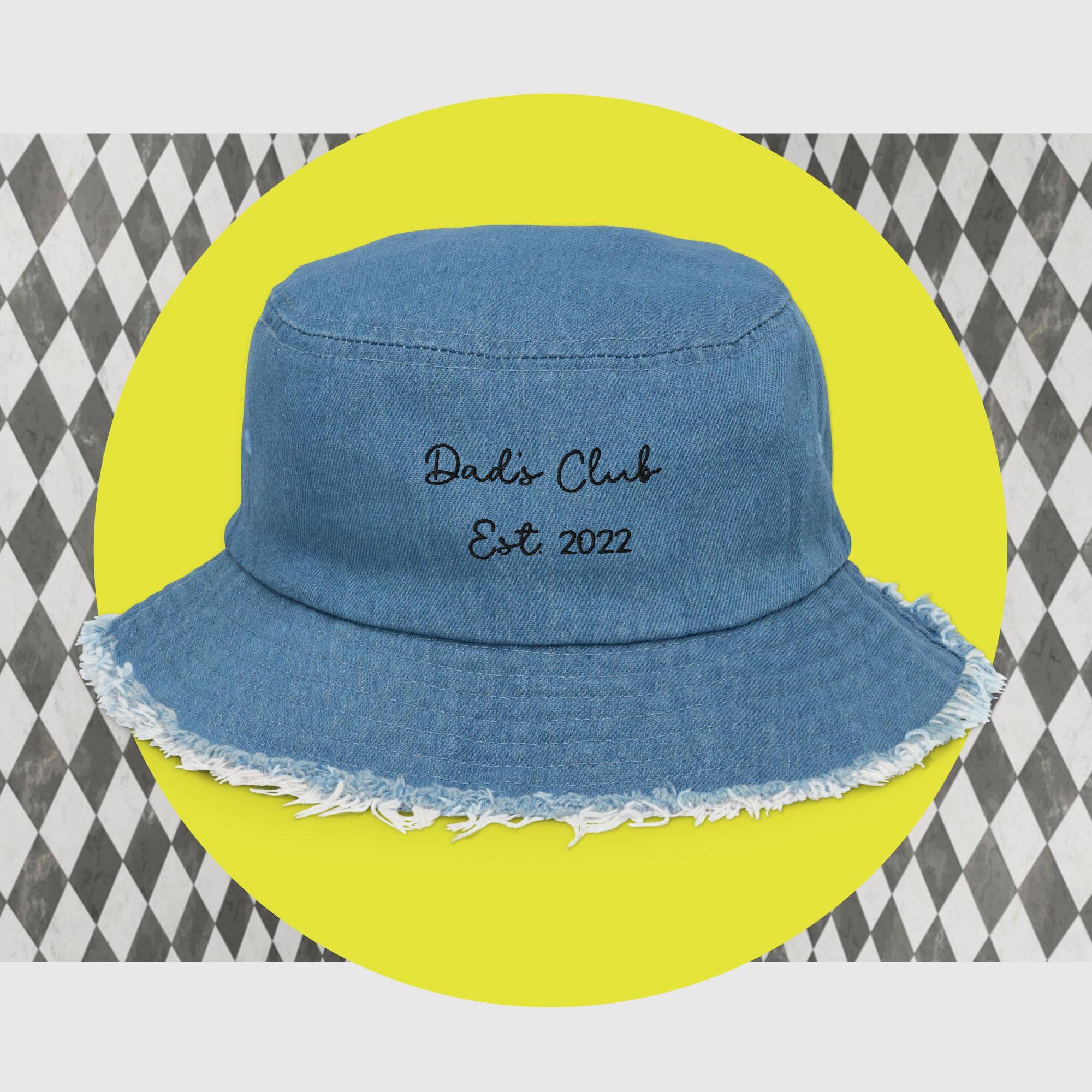 Father's Day Gift Distressed Denim Bucket Hat Dad Hat Cap Vintage 90s ...