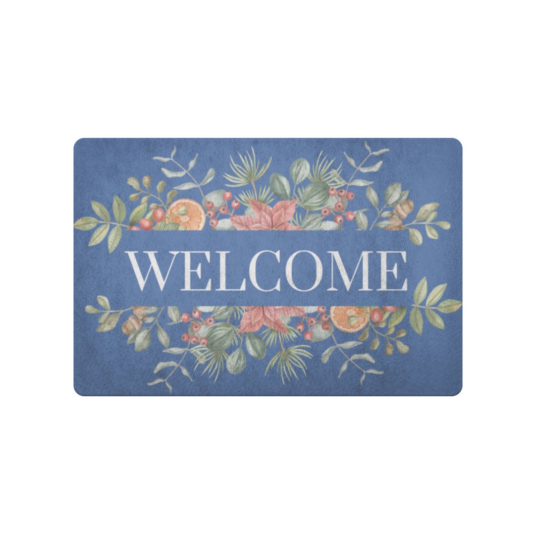 Floral Welcome Mat - Etsy