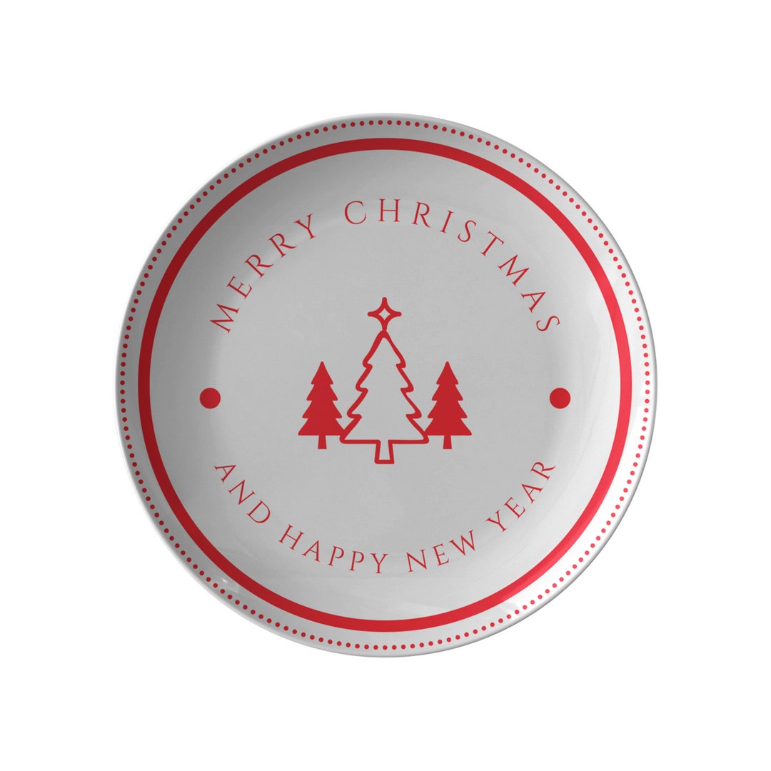 Merry Christmas Plate - Etsy