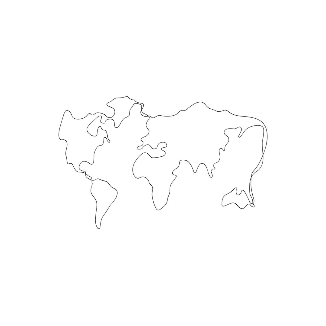 World Map Metal Sign - Etsy