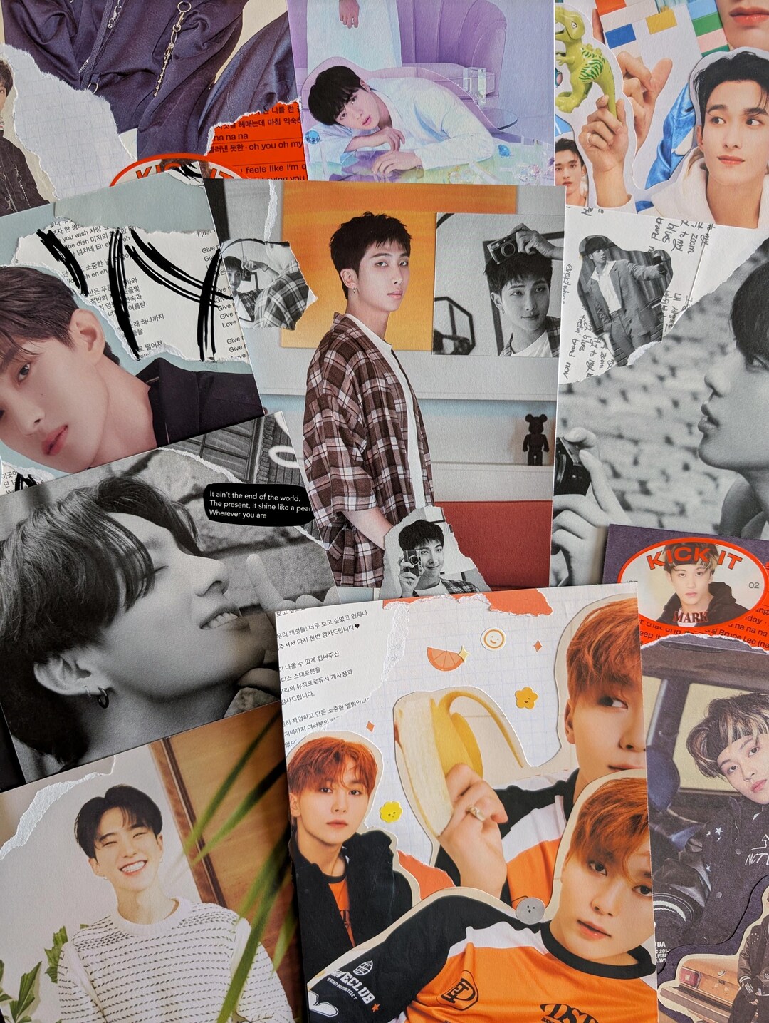 Assorted K-pop Collage Art - NCT, BTS, Seventeen - Etsy