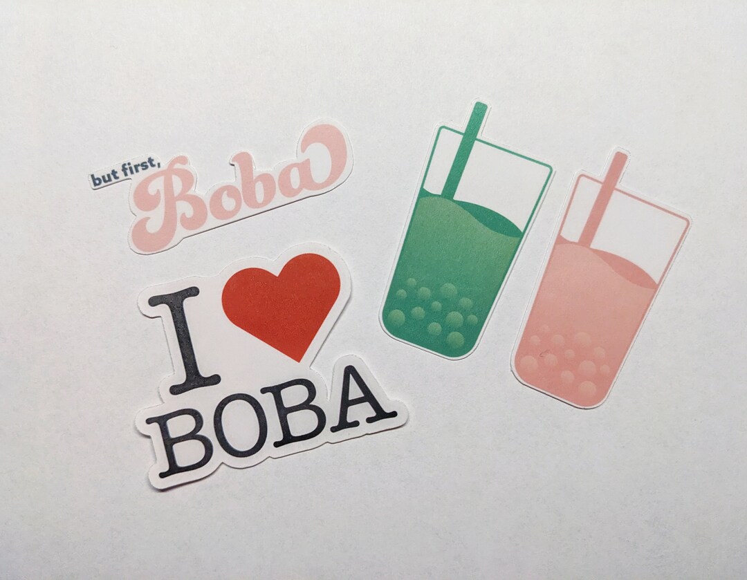 Boba Tea Sticker Pack (4 Pieces) - Etsy