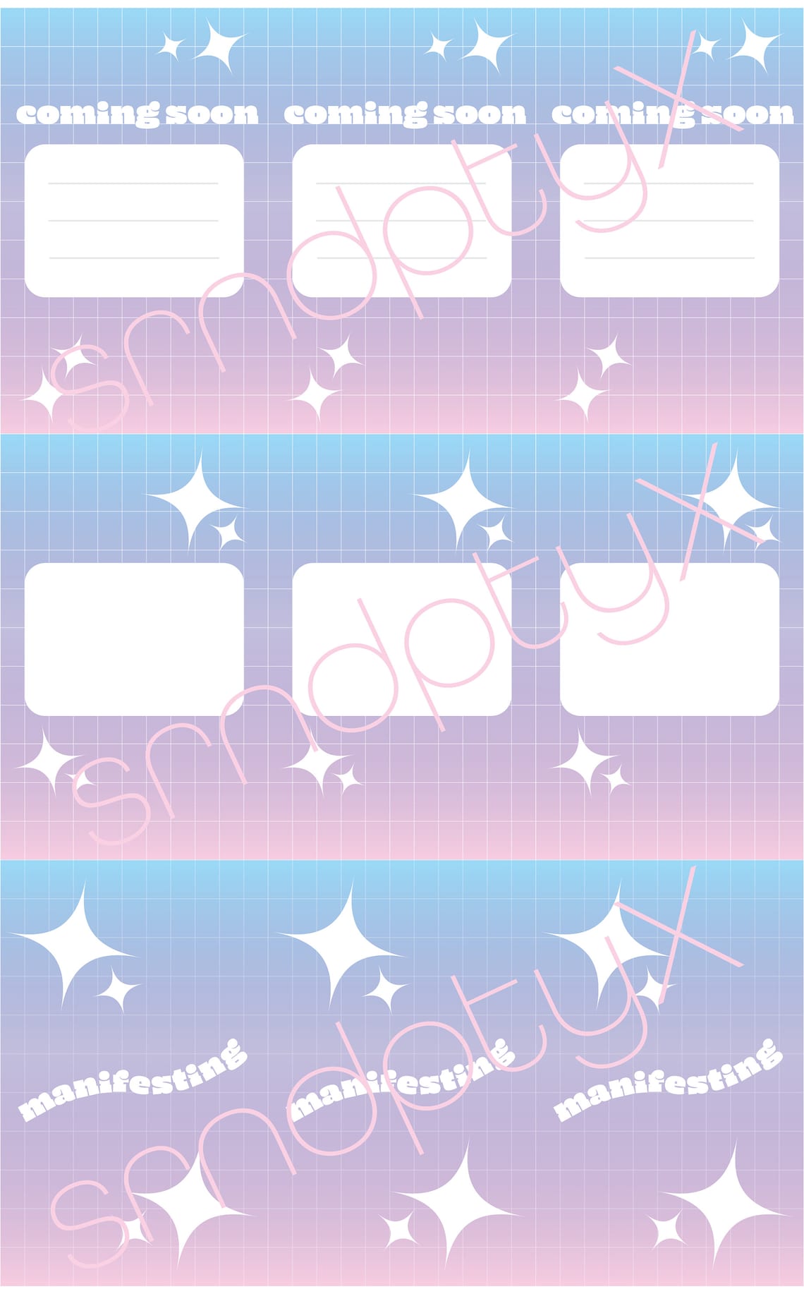 Gradient Sparkle Photocard/trading Card Binder Filler Placeholder Cards [digital Download PDF ...