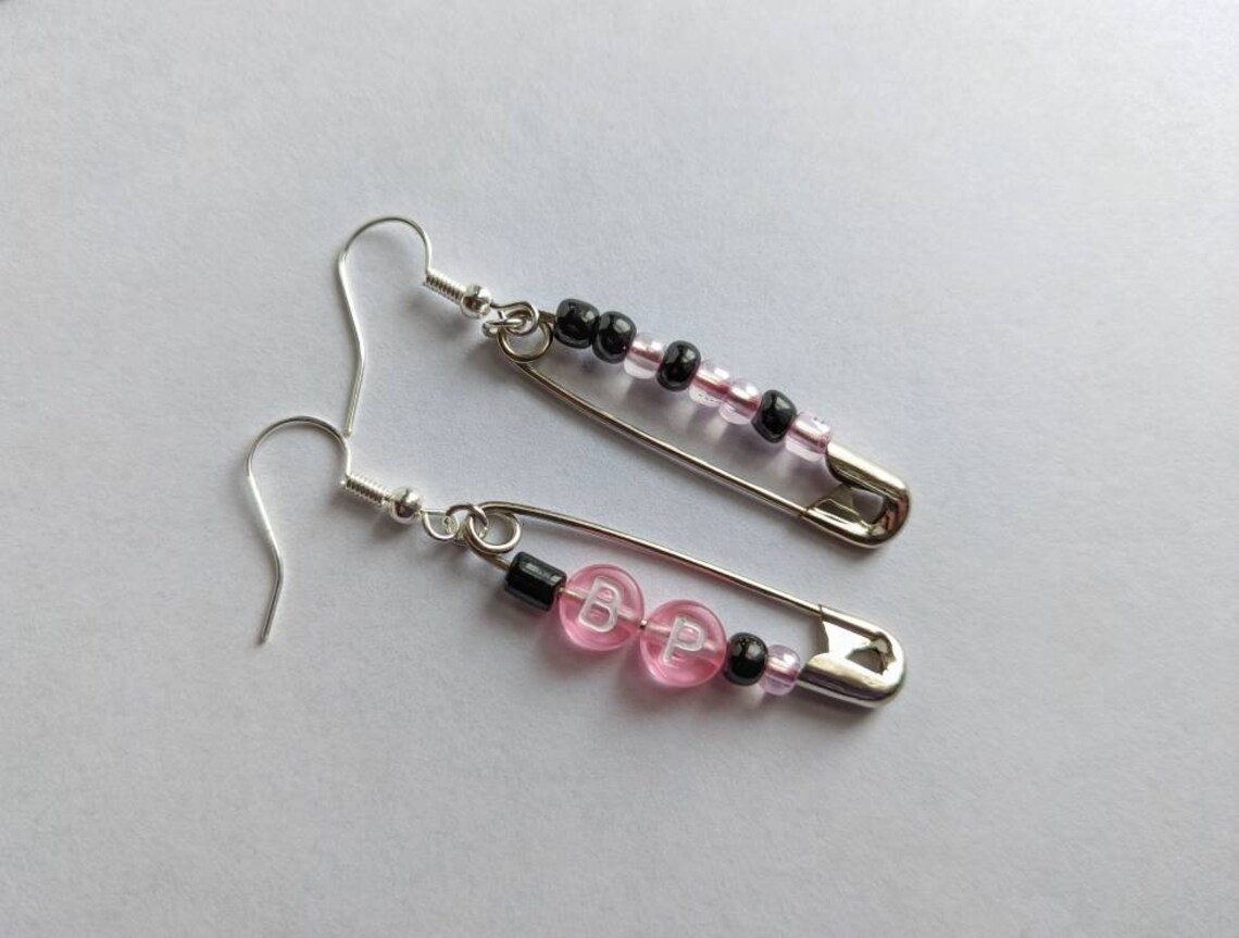 KPOP Safety Pin Earrings Bts Seventeen Blackpink Txt Exo Nct - Etsy