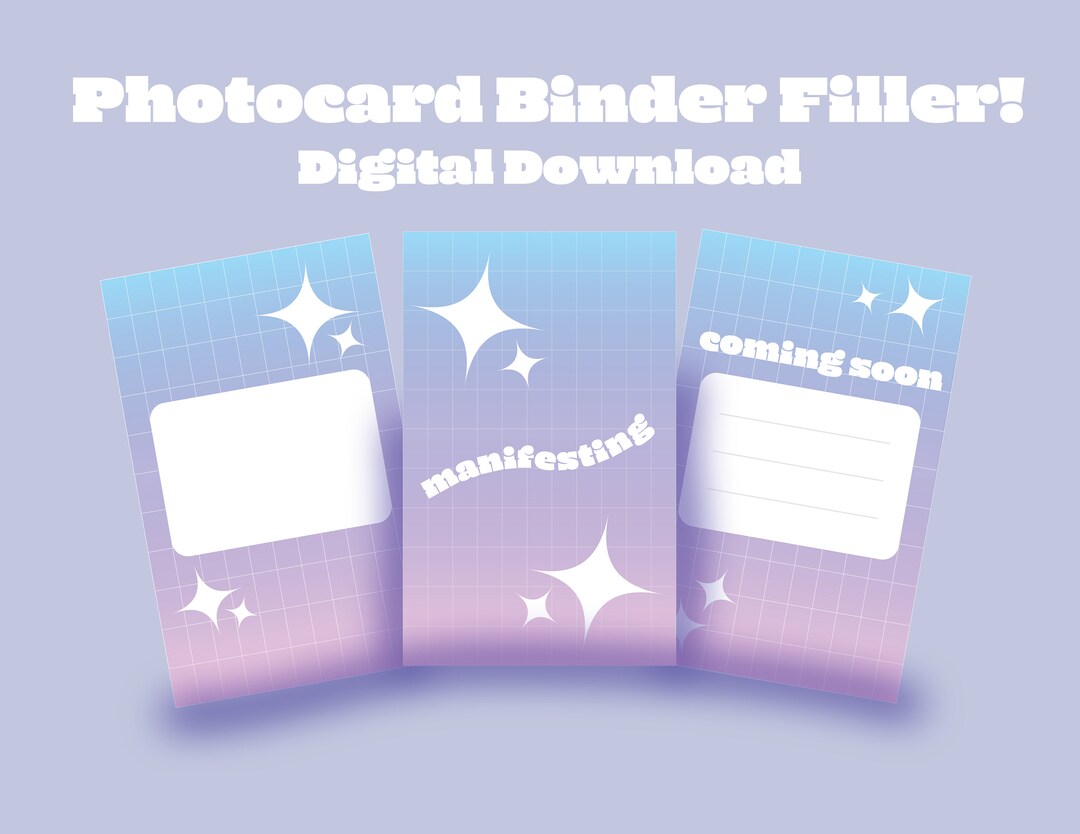Gradient Sparkle Photocard/trading Card Binder Filler Placeholder Cards ...