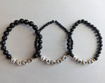 Live Laugh Love Bracelet, Wish Jewelry, Wish Bracelet, 3 Wishes, 3 Wish ...
