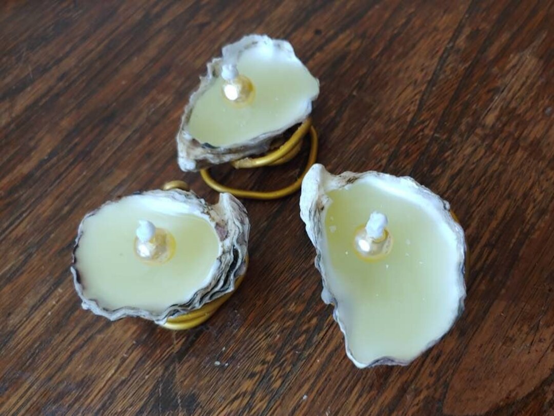 Oyster Shell Votive Candles - Handcrafted Tealights With Real Shell and ...