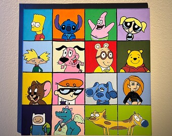 Cartoon Character Acrylic Painting - Etsy