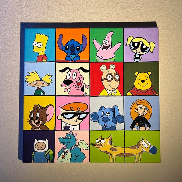 Cartoon Character Acrylic Painting - Etsy