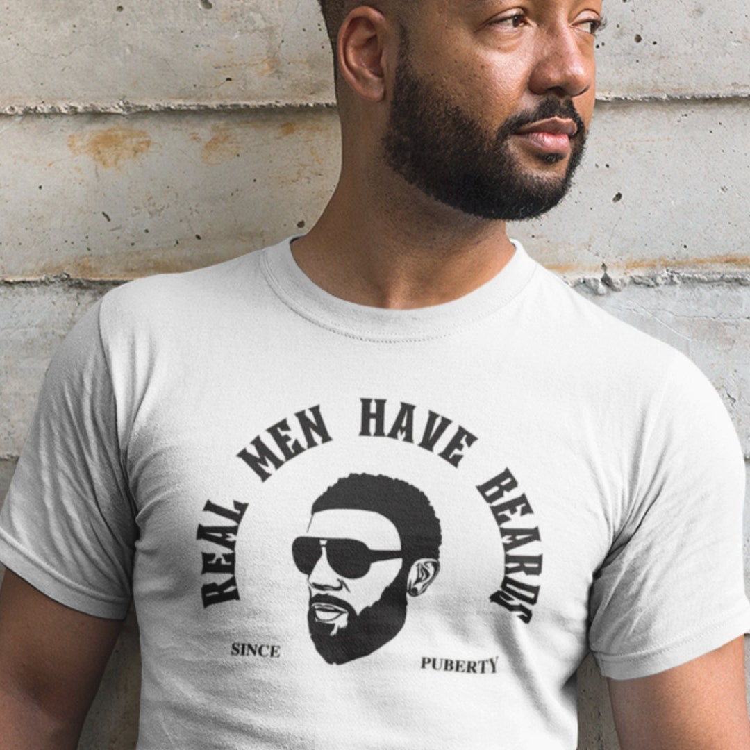 Real Men Have Beards Shirt, Black Man With Beard Tee, Beard Since ...