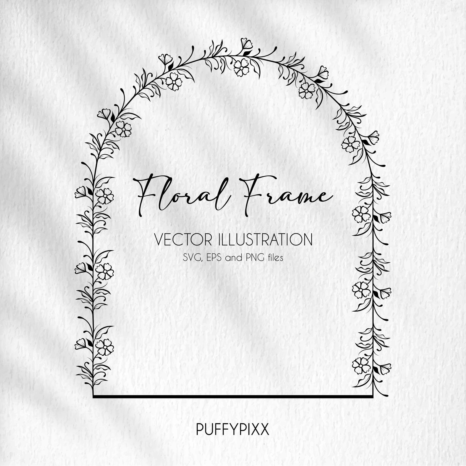 Arch Floral Frame Svg, Spring Flower Frames Svg, Floral Geometric Frame ...