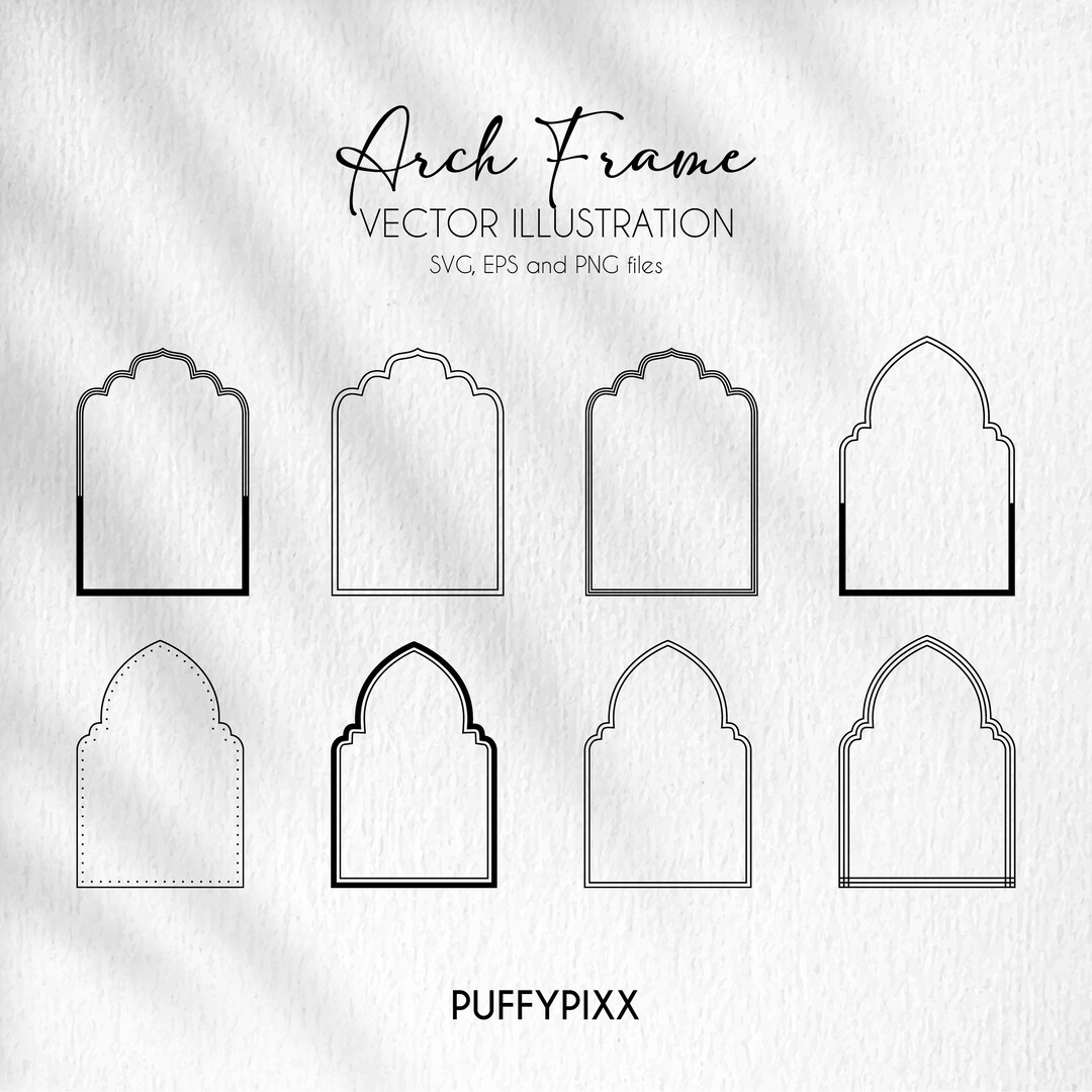 Arch Svg Frame Bundle, 8 Arch Cut Files, Svg + Png + Eps, DIY Wedding ...