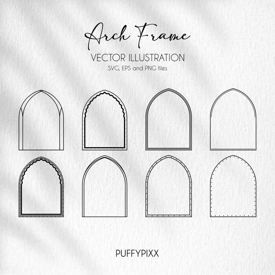 Arch SVG Frame, Arch Svg Bundle, Arch Wedding Invitation Template, Arch ...