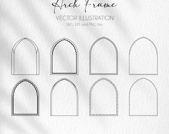 Arch SVG Frame, Arch Svg Bundle, Arch Wedding Invitation Template, Arch ...
