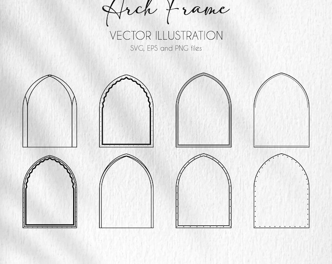 Arch SVG Frame, Arch Svg Bundle, Arch Wedding Invitation Template, Arch ...
