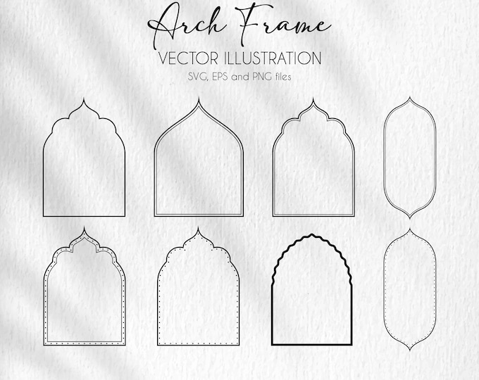 Arch SVG Frame, Arch Svg Bundle, Arch Wedding Invitation Template, Arch ...