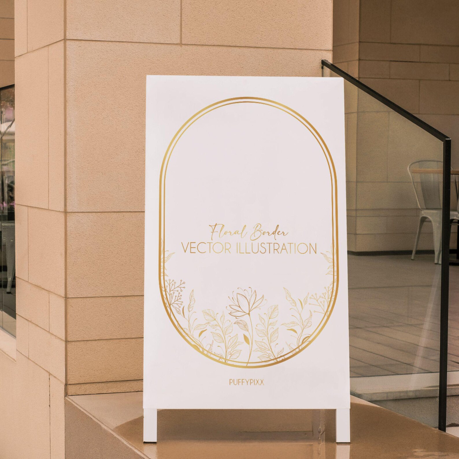 Gold Frame, Gold Gradient Frame, Gold Frame Floral Clipart, Gold Floral ...