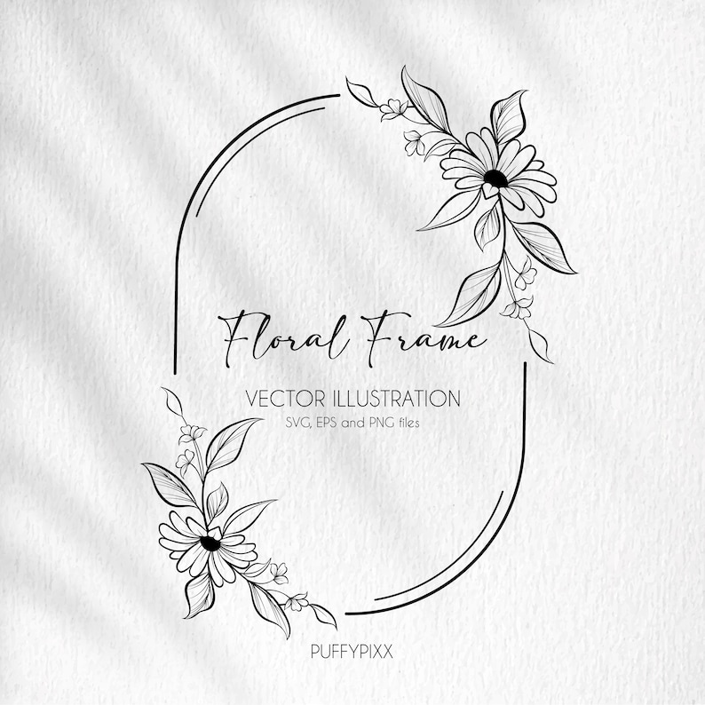 Floral Frame Svg, Spring Flower Frames Svg, Floral Geometric Frame ...