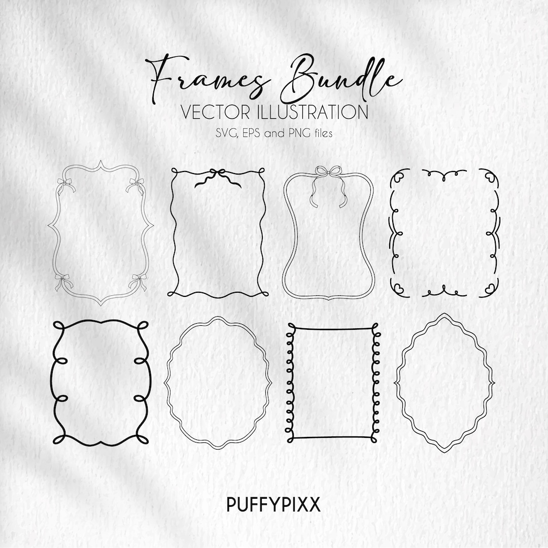 100 Frame Bundles, Frame Bundle Svg, Frames, Cute Frames, Hand-drawn ...