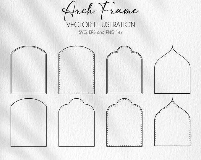 Arch SVG Frame, Arch Svg Bundle, Arch Wedding Invitation Template, Arch ...