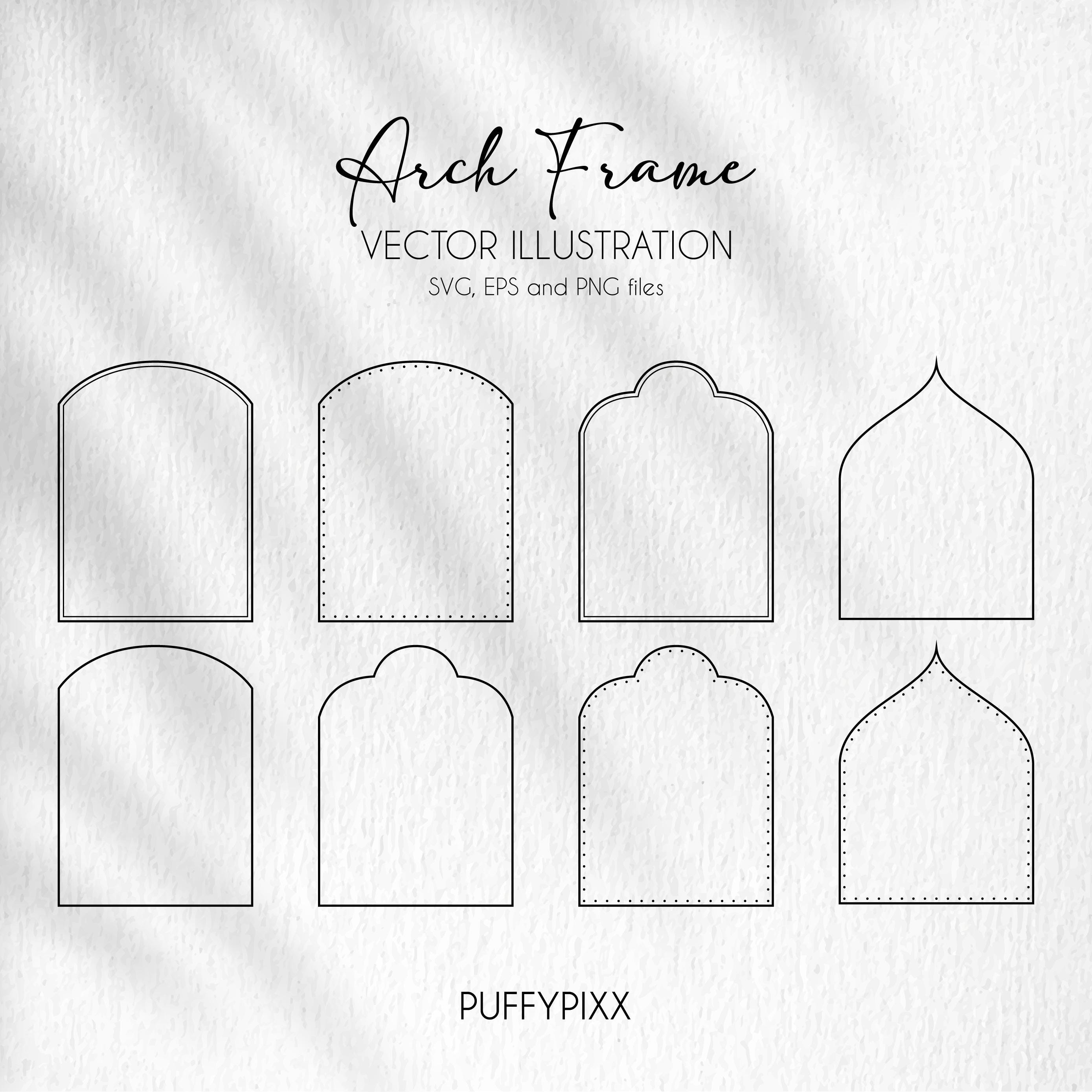 Arch SVG Frame, Arch Svg Bundle, Arch Wedding Invitation Template, Arch ...