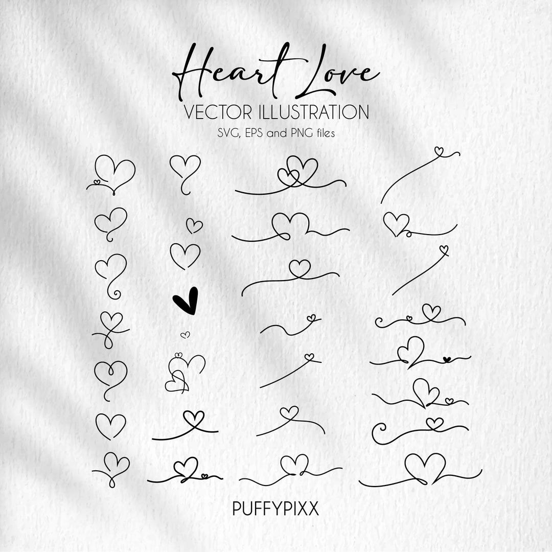 Love Heart SVG Bundle: 30 Vector Illustrations (digital Download) - Etsy