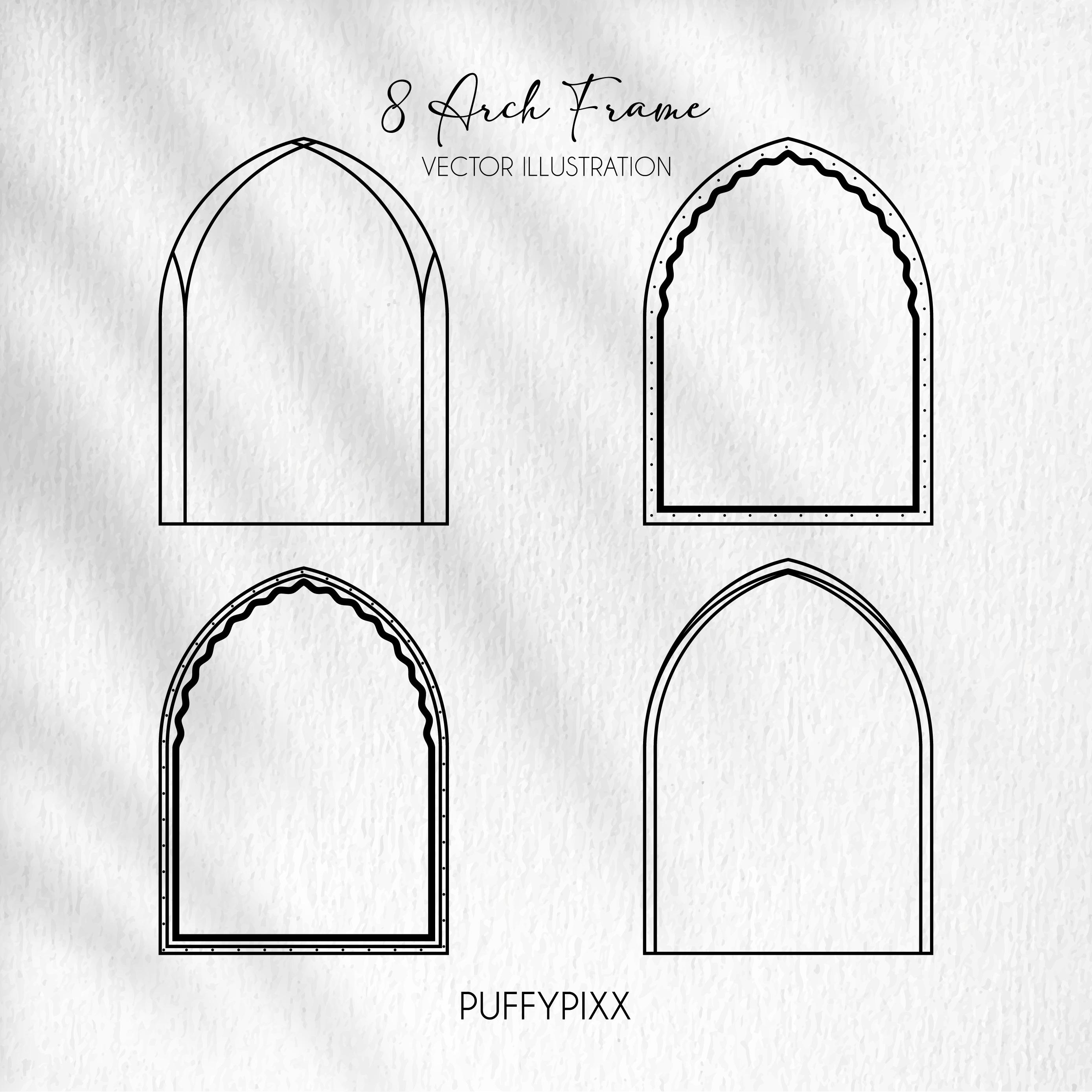 Arch SVG Frame, Arch Svg Bundle, Arch Wedding Invitation Template, Arch ...