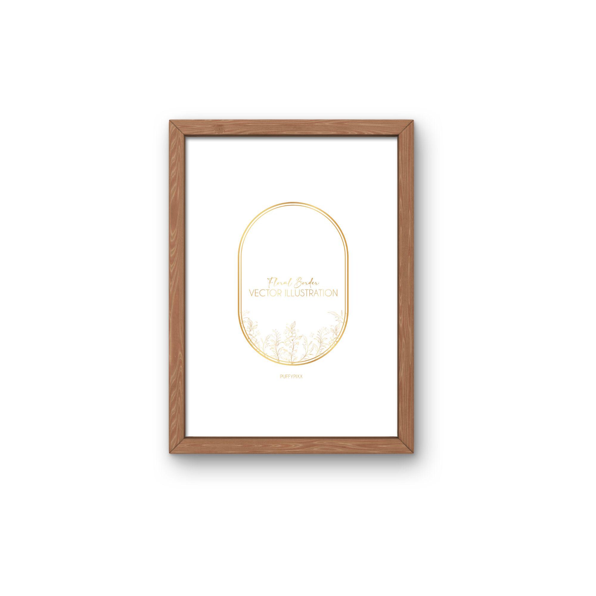 Gold Frame Floral Clipart, Gold Frames With Gold Flowers, Wedding Line ...