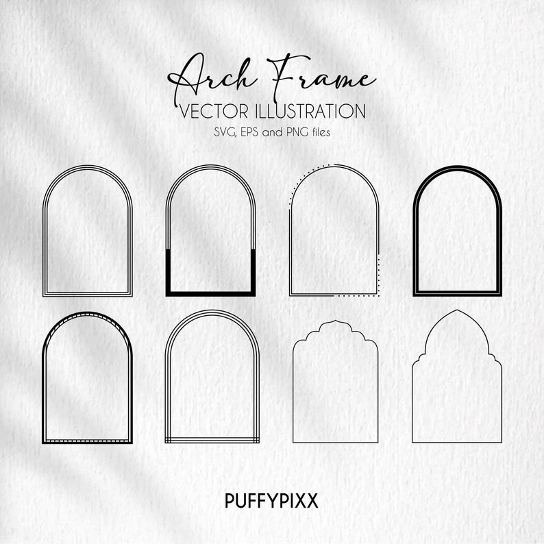 Arch SVG Frame, Arch Svg Bundle, Arch Wedding Invitation Template, Arch ...