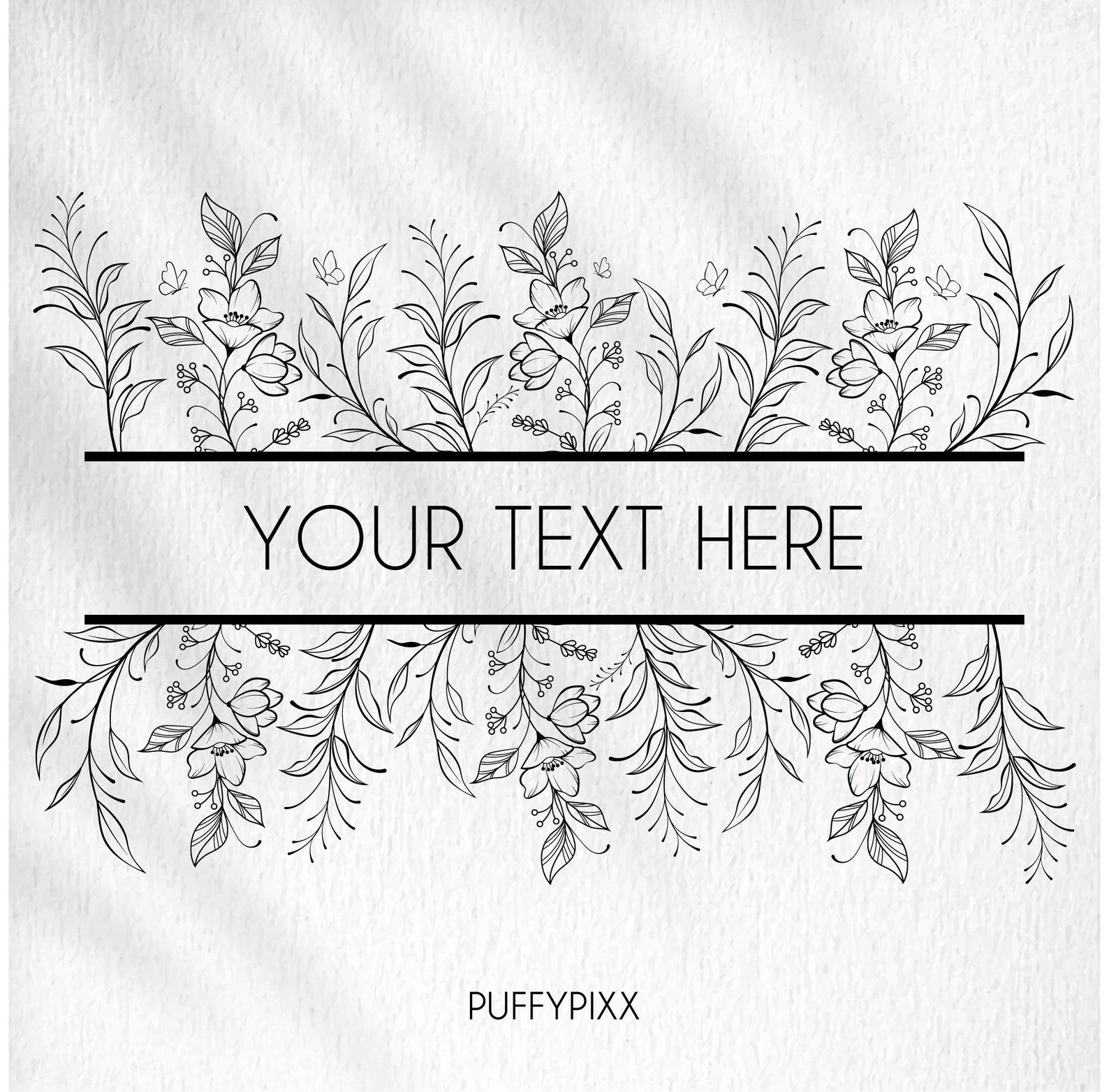 Split Floral Frame Svg, Floral Monogram Border, Floral Border Svg ...