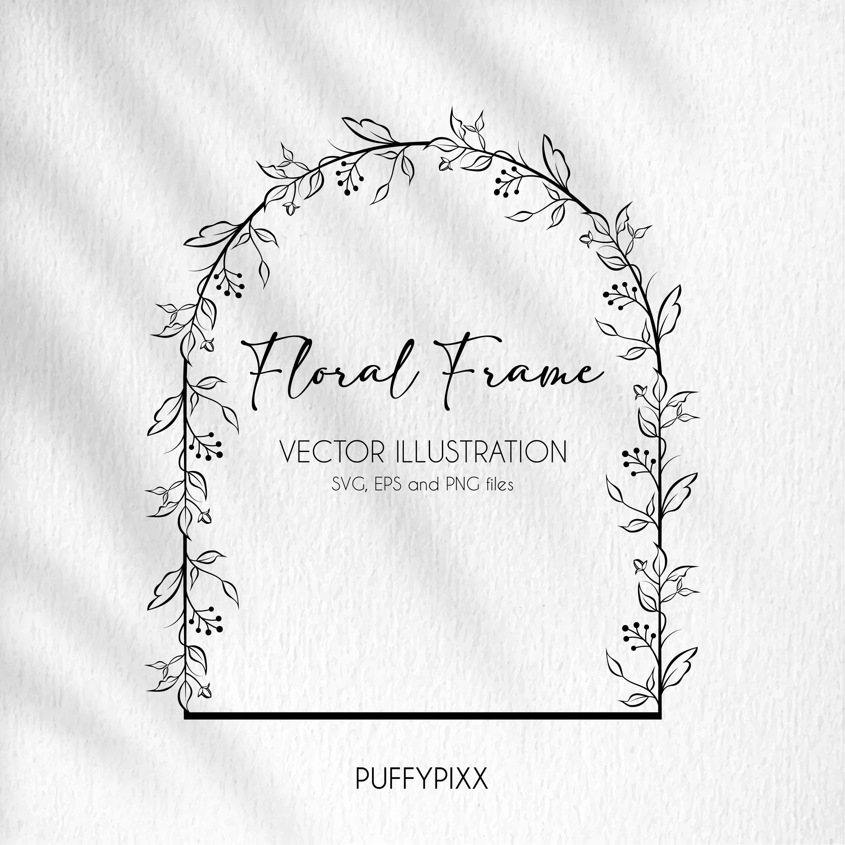 Flowers Arch, Botanical Hand Drawn Illustrations, Engraving Designs ...