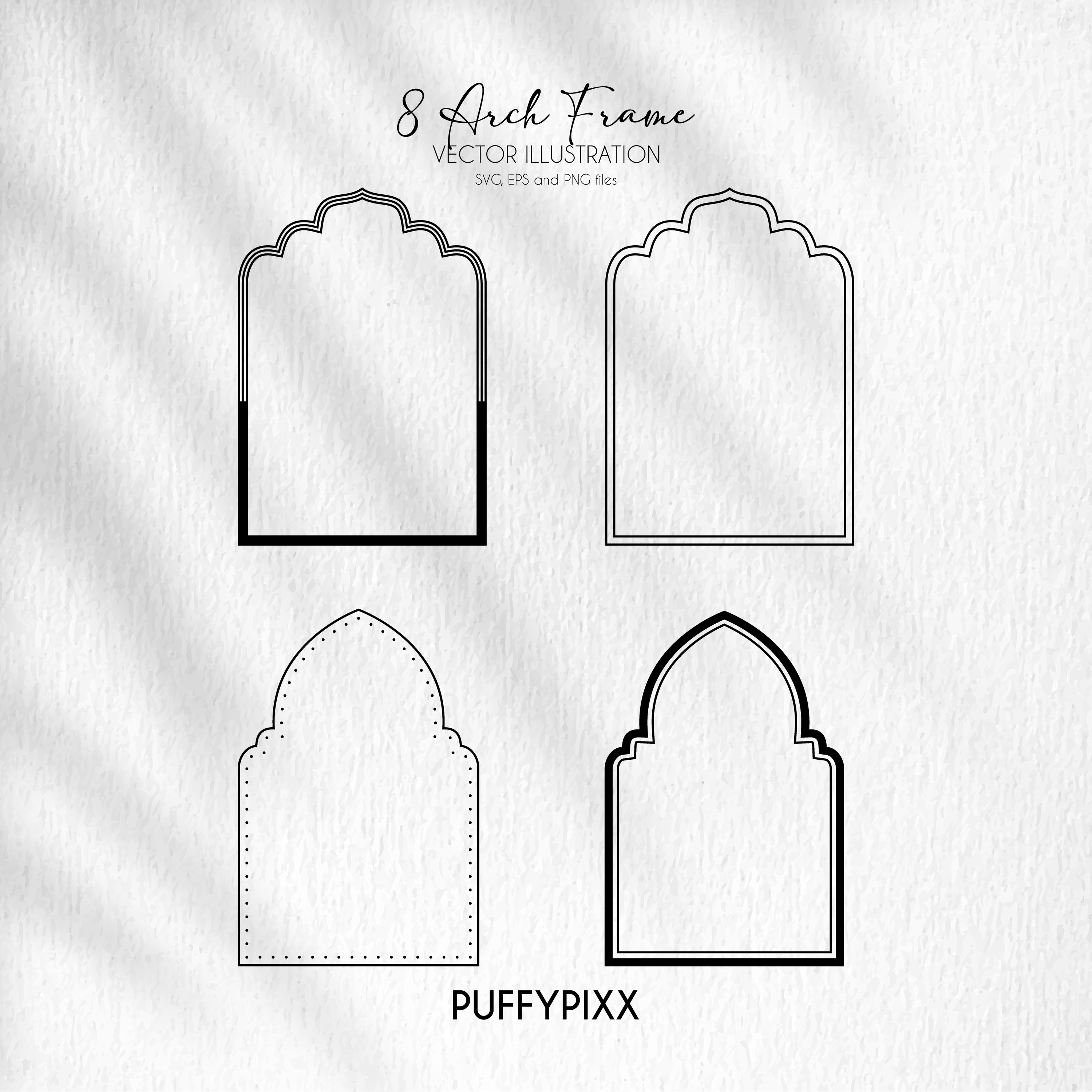 Arch Svg Frame Bundle, 8 Arch Cut Files, Svg + Png + Eps, DIY Wedding ...
