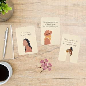 Self Love Affirmation Cards, Boho Positive Affirmation Cards, I Am ...