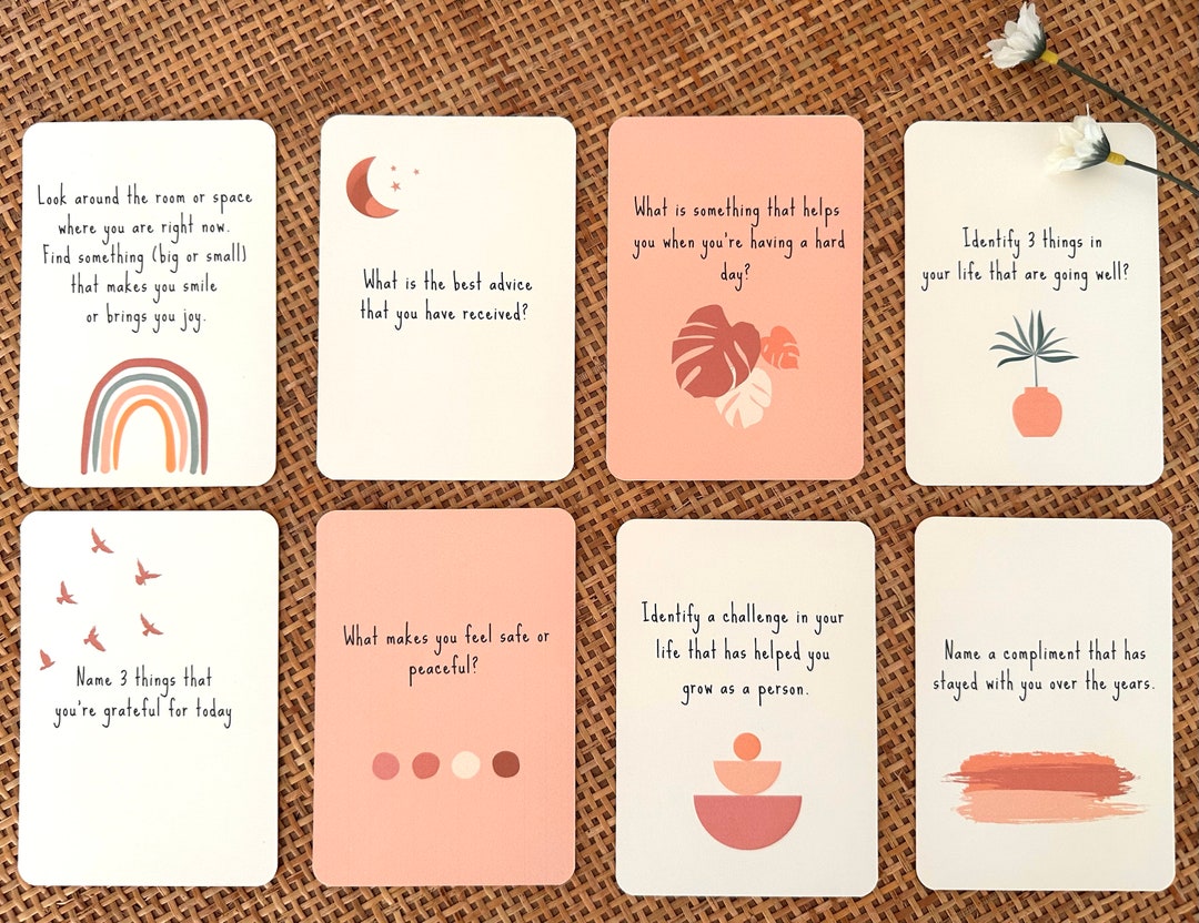 Gratitude Card Deck, Daily Mindfulness Cards, Boho Self Care Cards ...