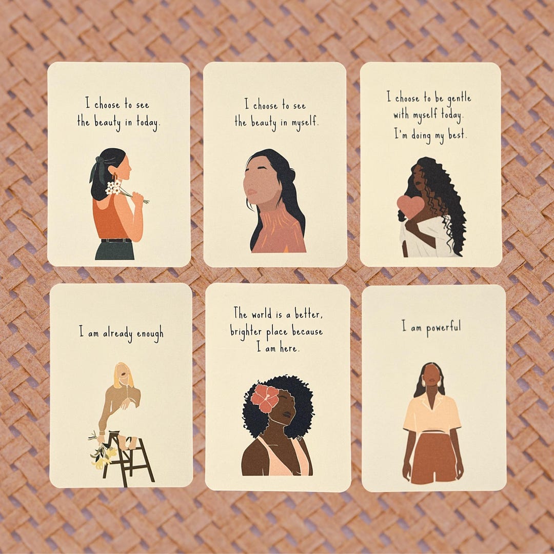 Self Love Affirmation Cards, Boho Positive Affirmation Cards, I Am ...