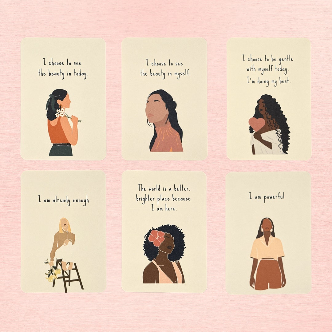 Self Love Affirmation Cards, Boho Positive Affirmation Cards, I Am ...