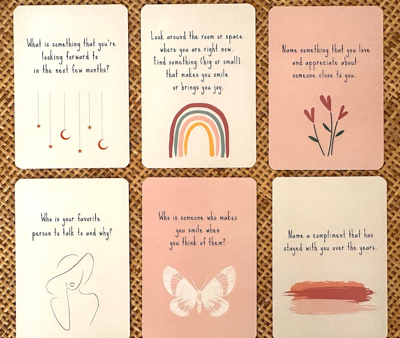 Gratitude Card Deck, Daily Mindfulness Cards, Boho Self Care Cards ...
