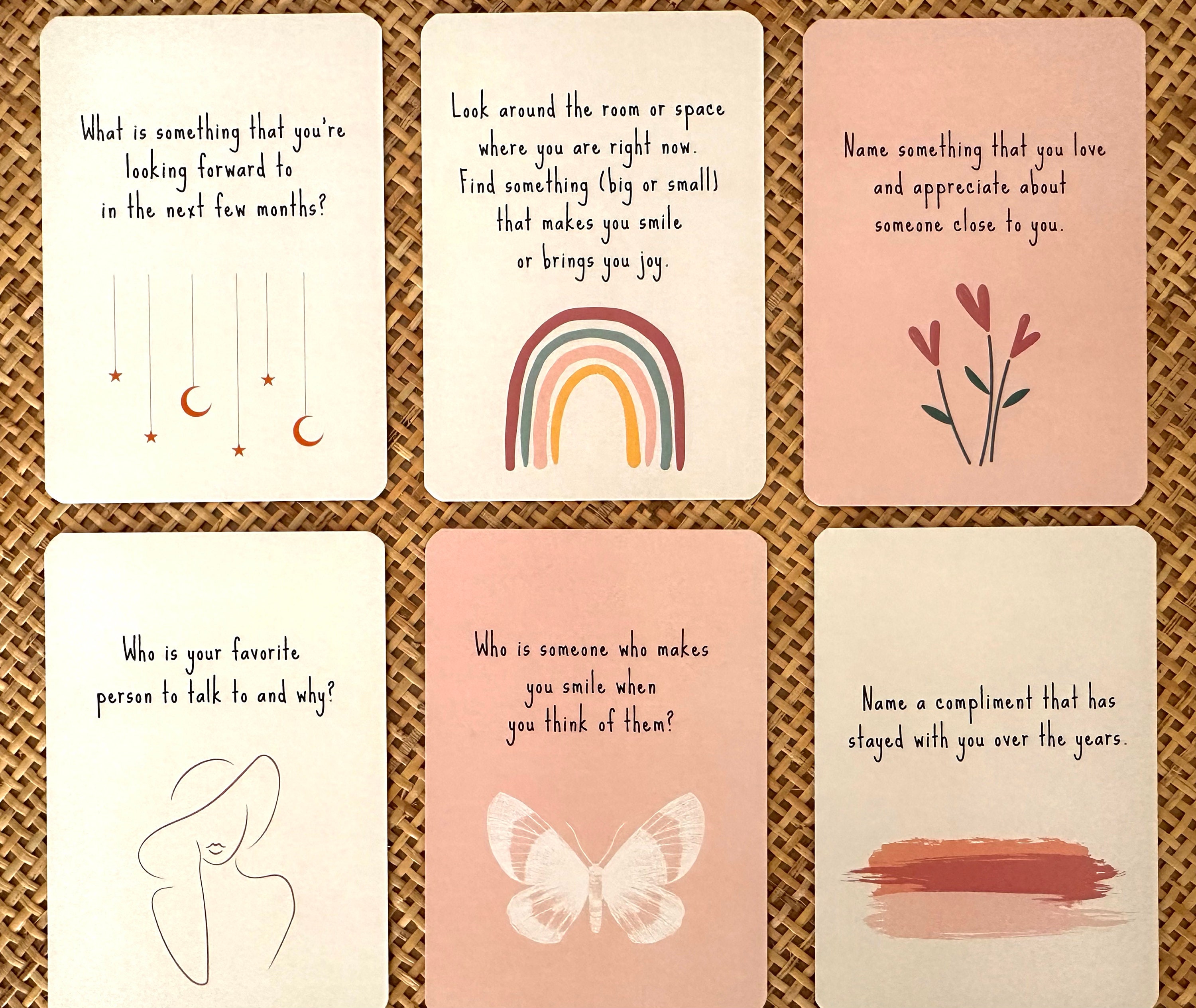 Gratitude Card Deck, Daily Mindfulness Cards, Boho Self Care Cards ...